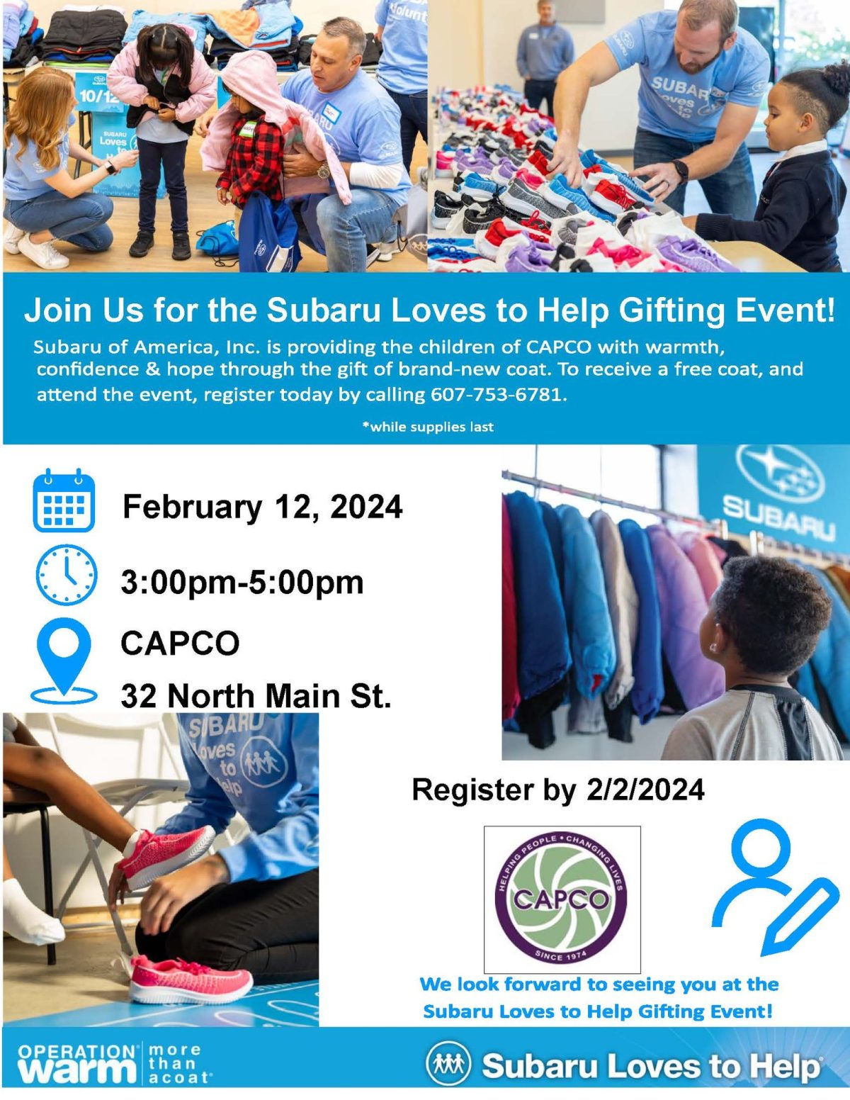 CAPCO Partnering with the “Subaru Loves to Help” Coat Giveaway for ...