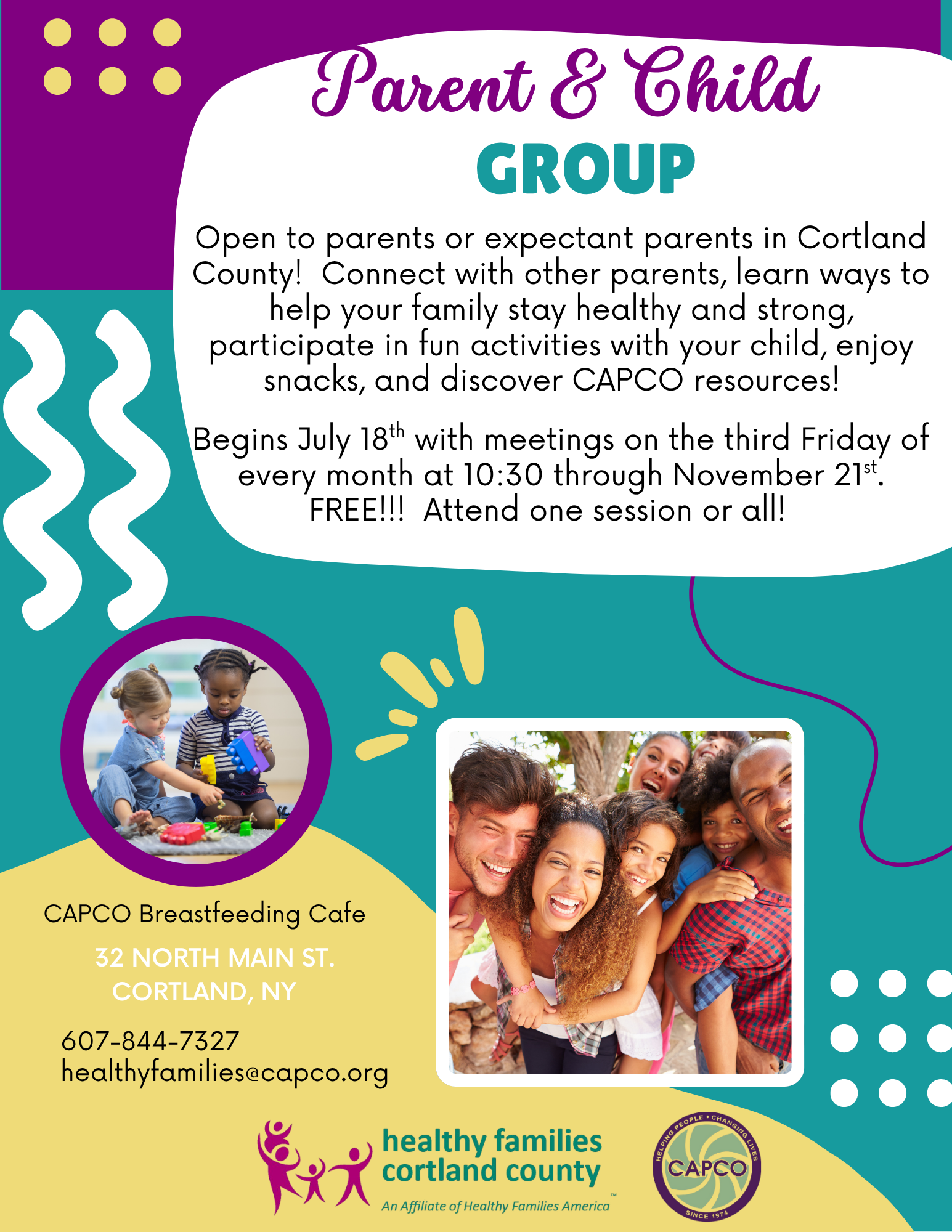CAPCO’s Hosting a Parent Group this Summer!